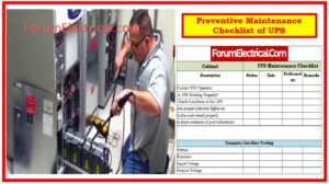 Preventive Maintenance Checklist of UPS